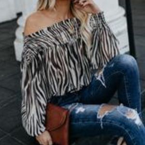 Vici | Tops | New Vici Collection Smocked Offshoulder Top Lg | Poshmark